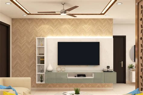 Spacious Tv Unit Design With Led Strip Light Livspace