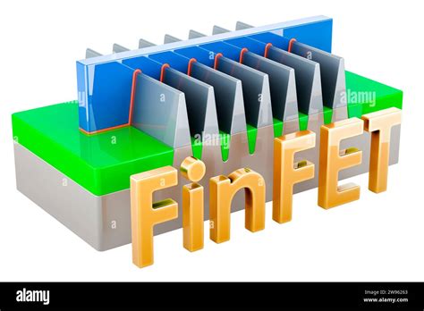 Finfet Transistor Structure 3d Rendering Isolated On White Background