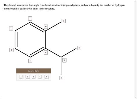 The Skeletal Structure In Line Angle Line Bond Mode Of 2 Isopropyltoluene Is Shown Identify