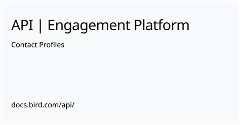 Contact Profiles Bird Api Docs Contact Profiles Bird Api Docs