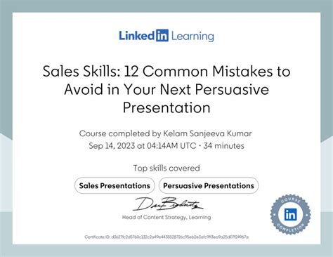 Kelam Sanjeeva Kumar On Linkedin Certificate Of Completion