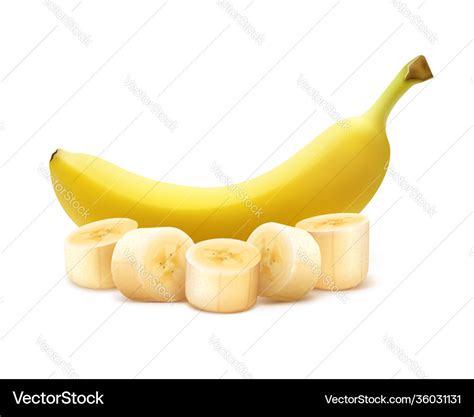 Whole And Chopped Banana Royalty Free Vector Image