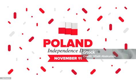 폴란드 독립 기념일 국가 행복 한 휴일 11 월에 매년 축 하 11 폴란드 국기입니다 애국 적인 요소 포스터 카드 배너 및 배경 벡터 일러스트레이션 0명에 대한 스톡 벡터