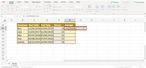 how to calculate tenure in excel sheetaki