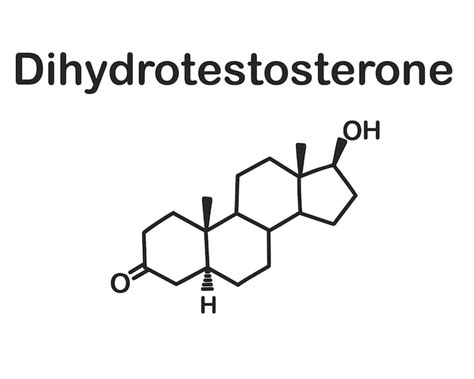 디하이드로테스토스테론의 구조 화학식 프리미엄 벡터
