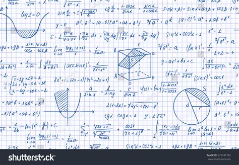 Vector Illustration Math Education Seamless Pattern Stock Vector Royalty Free