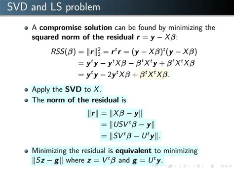 Least Squares Why Is Svd Applied On Linear Regression Stack Overflow