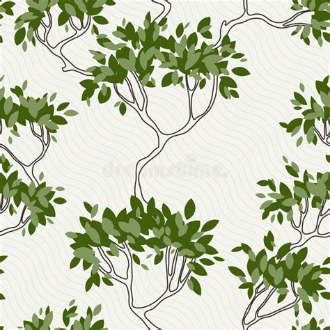 Vector Seamless Pattern Of Tree Branches With Stock Vector Illustration Of Drawing Abstract
