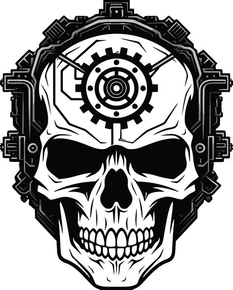 Sculpted Tech Skull Symbol Where Art Meets Engineering Mystical Black