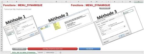 Excel 365 Créer Un Menu Dynamique Sur Excel Via 3 Méthodes En Moins De 5 Min Maitrise Excel