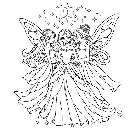 Best Fairy Princess Coloring Pages Free Printable Pdf