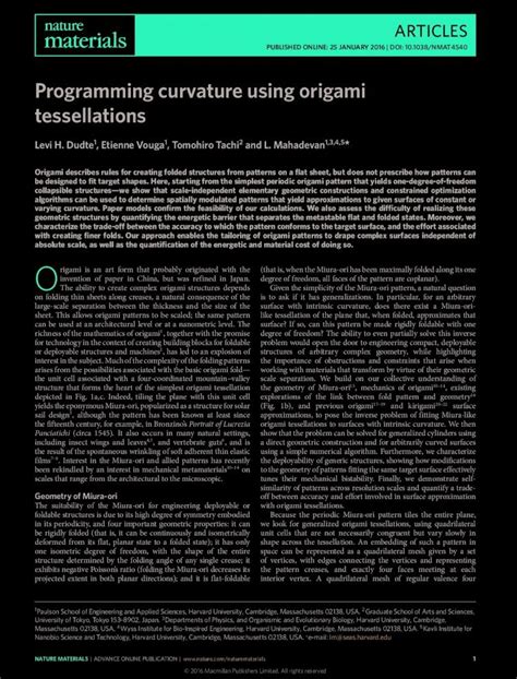 Pdf Programming Curvature Using Origami Tessellations Dokumen Tips