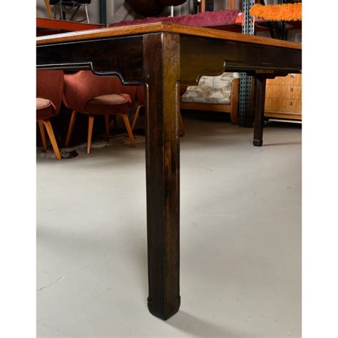 Vintage Thomasville Embassy Chinoiserie Asian Modern Expanding Dining Table