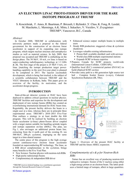 Pdf An Electron Linac Photon Fission Driver For The Rare Isotope Program At Triumf