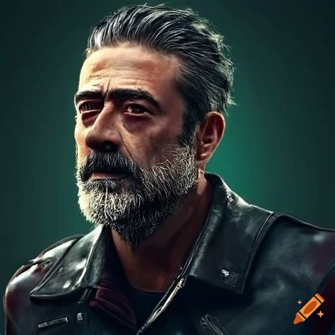 Portrait Jeffrey Dean Morgan As Negan In The Walking Dead Tv Series