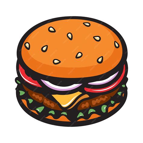 Premium Vector Comic Style Hamburger Drawing