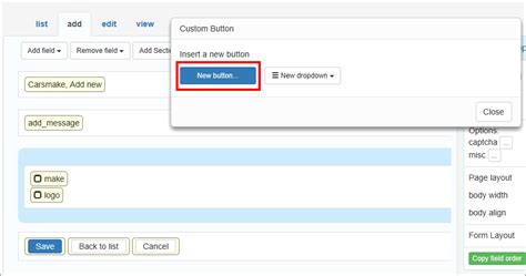 inserting button