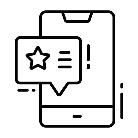 Star Inside Chat Bubble With Mobile Denoting Mobile App Rating Vector