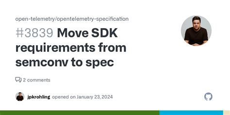 Move SDK Requirements From Semconv To Spec Issue 3839 Open