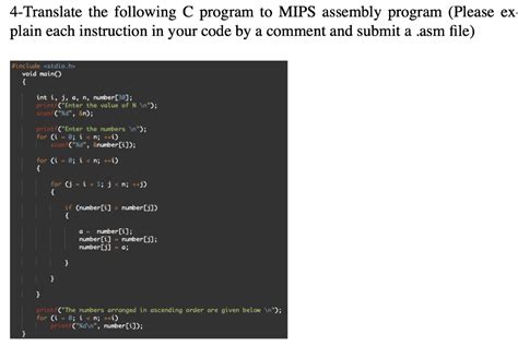 Solved 4 Translate The Following C Program To Mips Assembly