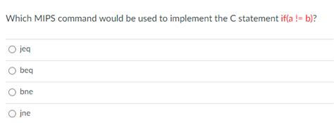 solved which mips command would be used to implement the