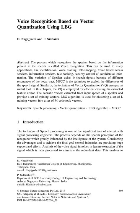 Pdf Voice Recognition Based On Vector Quantization Using Lbg