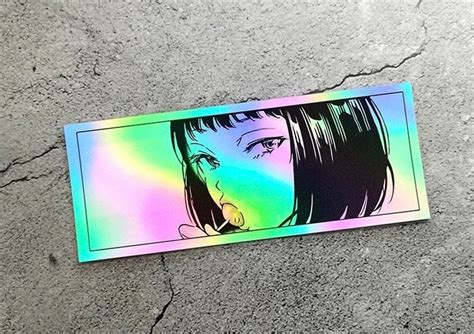 Japanese Lollipop Girl Anime Light Reflective Sticker Decal Etsy