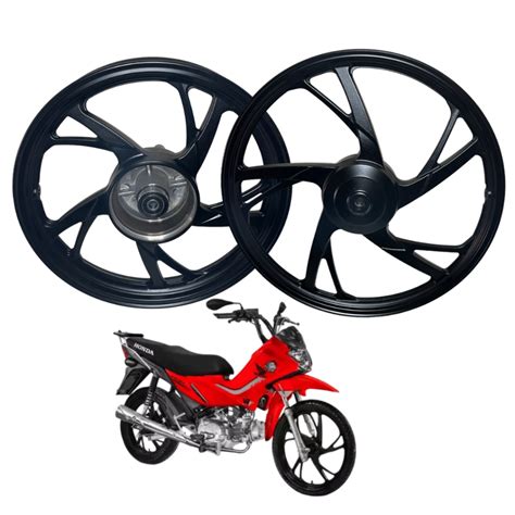 Par De Roda Pop 110 5 Pontas Preto Pe De Galinha Tambor Scud Shopee