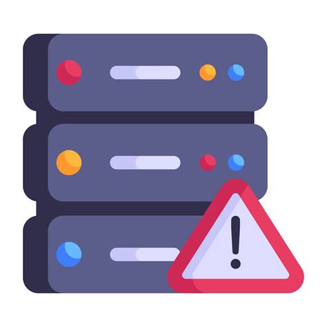Database And Warning Sign Flat Icon Of Server Failure Vector Art At Vecteezy