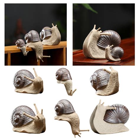 요정 정원 귀여운 미니 세라믹 작은 달팽이 장식품 분재 마이크로 풍경 미니어처 거실피규어 And 미니어처 Aliexpress