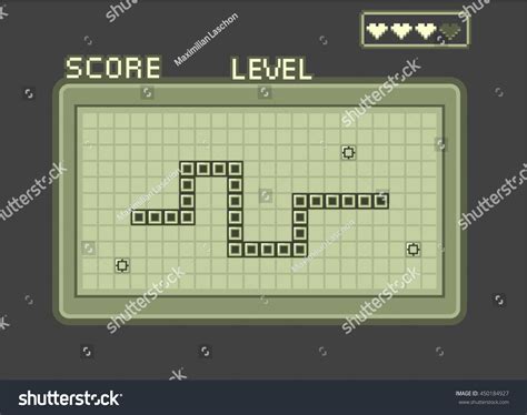 클래식 리트로 뱀 게임 자산 스톡 벡터 로열티 프리 450184927