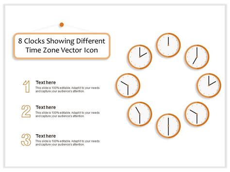 8 Clocks Showing Different Time Zone Vector Icon Ppt Powerpoint