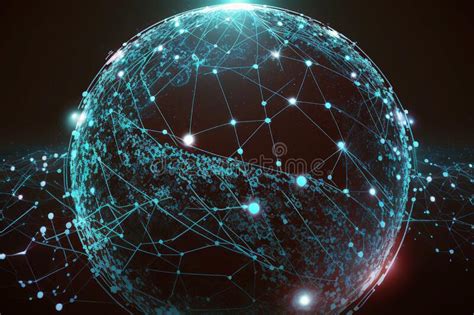 Neural Network Futuristic Big Data Visualization Wave Connecting Neural Network Stock