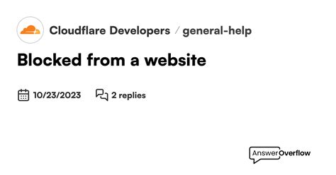 Blocked From A Website Cloudflare Developers