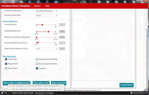 Iwr6843isk Unable To Connect To Demo Visualizer Using Iwr6843isk Sensors Forum Sensors Ti