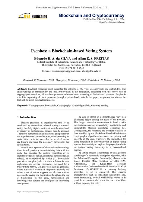 Pdf Psephos A Blockchain Based Voting System