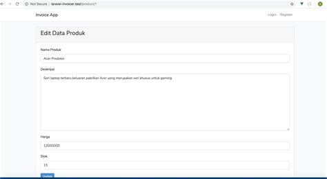 Membuat Aplikasi Invoice Laravel Manajemen Produk Daeng Web