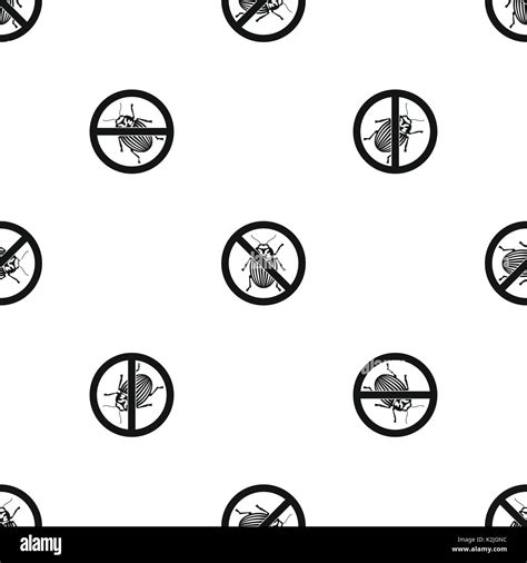 No Potato Beetle Sign Pattern Seamless Black Stock Vector Image And Art