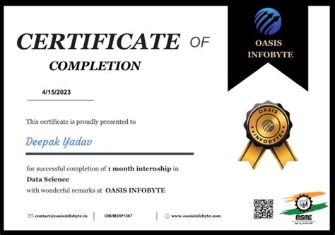 Deepak Yadav On Linkedin Oasisinfobyte Datascience Internship