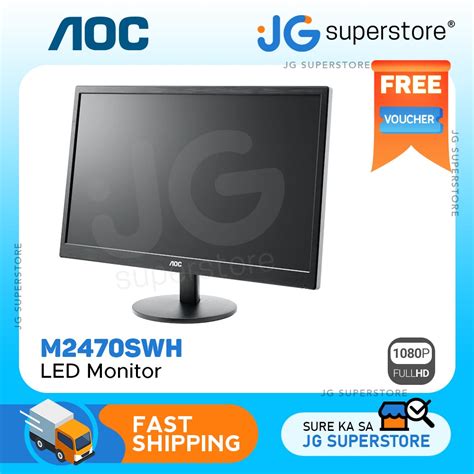 AOC In P Hz LED Computer Monitor W Built In Speakers HDMI VGA In Mm Out