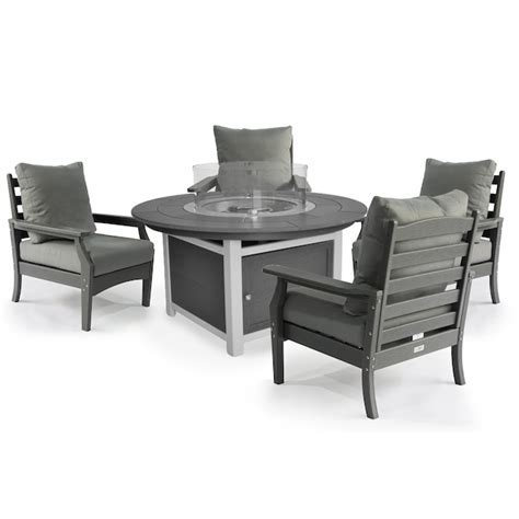 Luxeo Vail 5 Piece Patio Conversation Set With Gray Cushions 48 Wgg