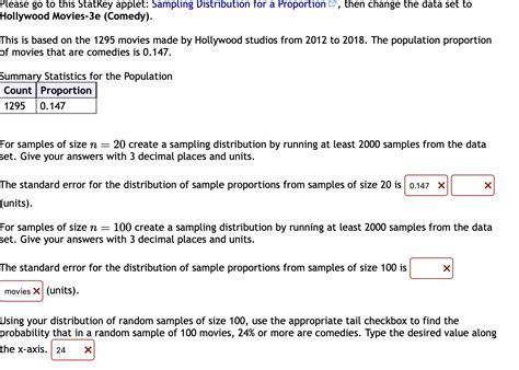 Solved Please Go To This Statkey Applet Sampling