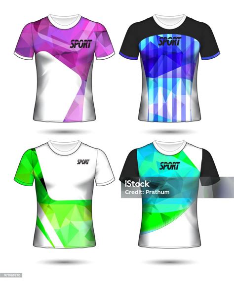 축구 또는 축구 저지 서식 파일 T셔츠 스타일 디자인 당신의 축구 클럽 벡터 일러스트 레이 션의 설정 T 셔츠에 대한 스톡 벡터 아트 및 기타 이미지 Istock