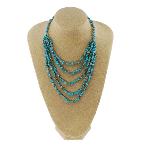 Turquoise 5 String Graduated Necklace Happy Glastonbury Crystals And Gems