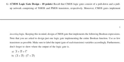 Solved CMOS Logic Gate Design Points Recall That Chegg