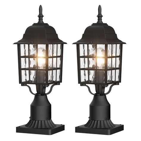 Aoceley Outdoor Post Light 2 Pack Exterior Lamp Post Light Fixture