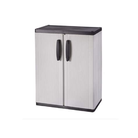 Hdx Plastic Freestanding Garage Base Storage Cabinet With Lockable