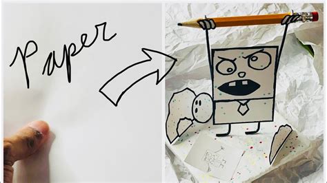 One Day Build Making A Doodlebob Figurine Out Of Paper ️ Diy
