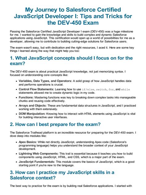 Salesforce Certified Javascript Developer I Pdf Java Script