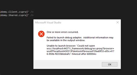 Net Error While Running Blazor App In Debug Mode Stack Overflow